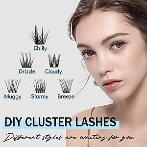 Mayhug Lash Clusters Eyelash Clusters 96 Pcs Individual Lashes D Curl, 0.05 Super Thin Band DIY Cluster Eyelash Extensions, Wispy Lash Clusters Mix 8-16 False Eyelashes Natural Look (MUGGY)