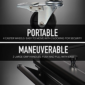 Permasteel 80-Qt Antique Patio Cooler for Outside | Outdoor Beverage Cooler Bar Cart, Rolling Cooler with Wheels and Handles, Wooden Teak Accent, Black