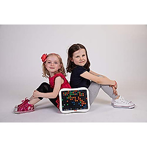 Quercetti Peg Brite Light-Up Toy - Design and Create Mosaic Art on The Peg Board with 120 Pegs & Bright LED Lights, Promotes Creative Thinking and Fine Motor Skills, for Kids Ages 3 Years & Up