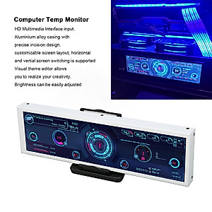 8.8Inch Display Computer Temp Monitor, CPU Hardware External Expansion Display High Resolution Screen Data Monitor for Computer Case PC , PC Sensor Panel Secondary Screen