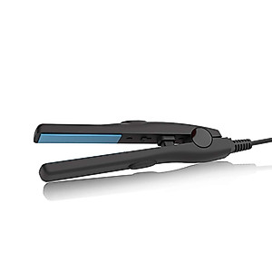 Professional Travel Size 0.5 inch Mini Flat Iron Tourmaline Ceramic Hair Straightener Black