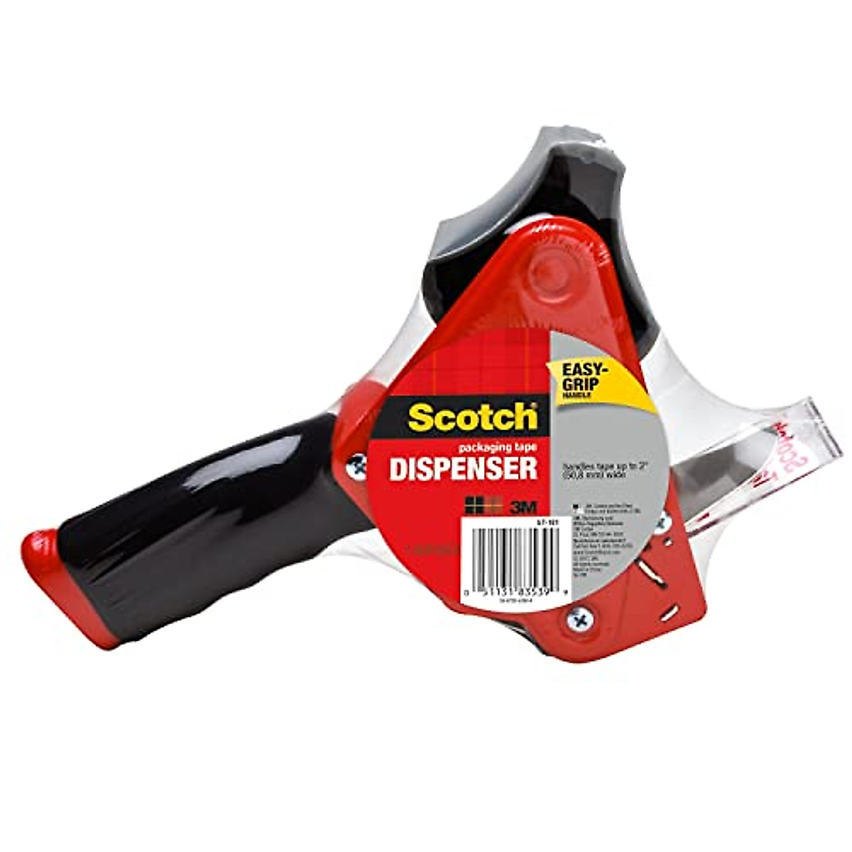 Scotch Packaging Tape Dispenser, Holds Tape up to 2" Wide, No Tape Included (ST-181),Red