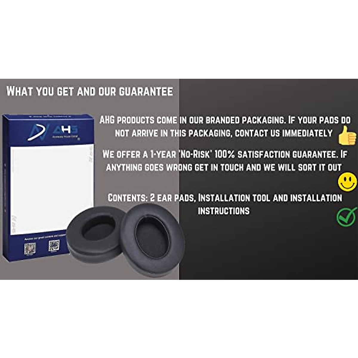 Premium Replacement Studio 3 Ear Pads/Studio 2 earpads Cushions. Compatible with Beats Studio 3 / Beats Studio 2 Headphones (Black). Premium Protein Leather | High Density Foam | Extra Thick