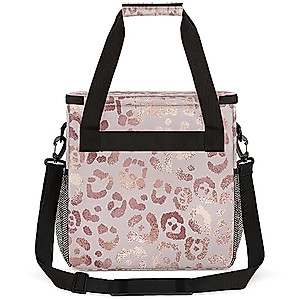 cfpolar Coffee Maker Carrying Bag Pink Leopard Travel Coffee Machine Bag Carrying Organizer Case Portable Single Serve Coffee Brewer Tote Bag Storage Bag for Camping Picnic