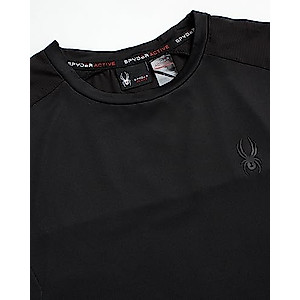Spyder Men's Athletic T-Shirt - 2 Pack Dry Fit Short Sleeve Performance Sports Tee (S-XL), Size Large, Black/Grey