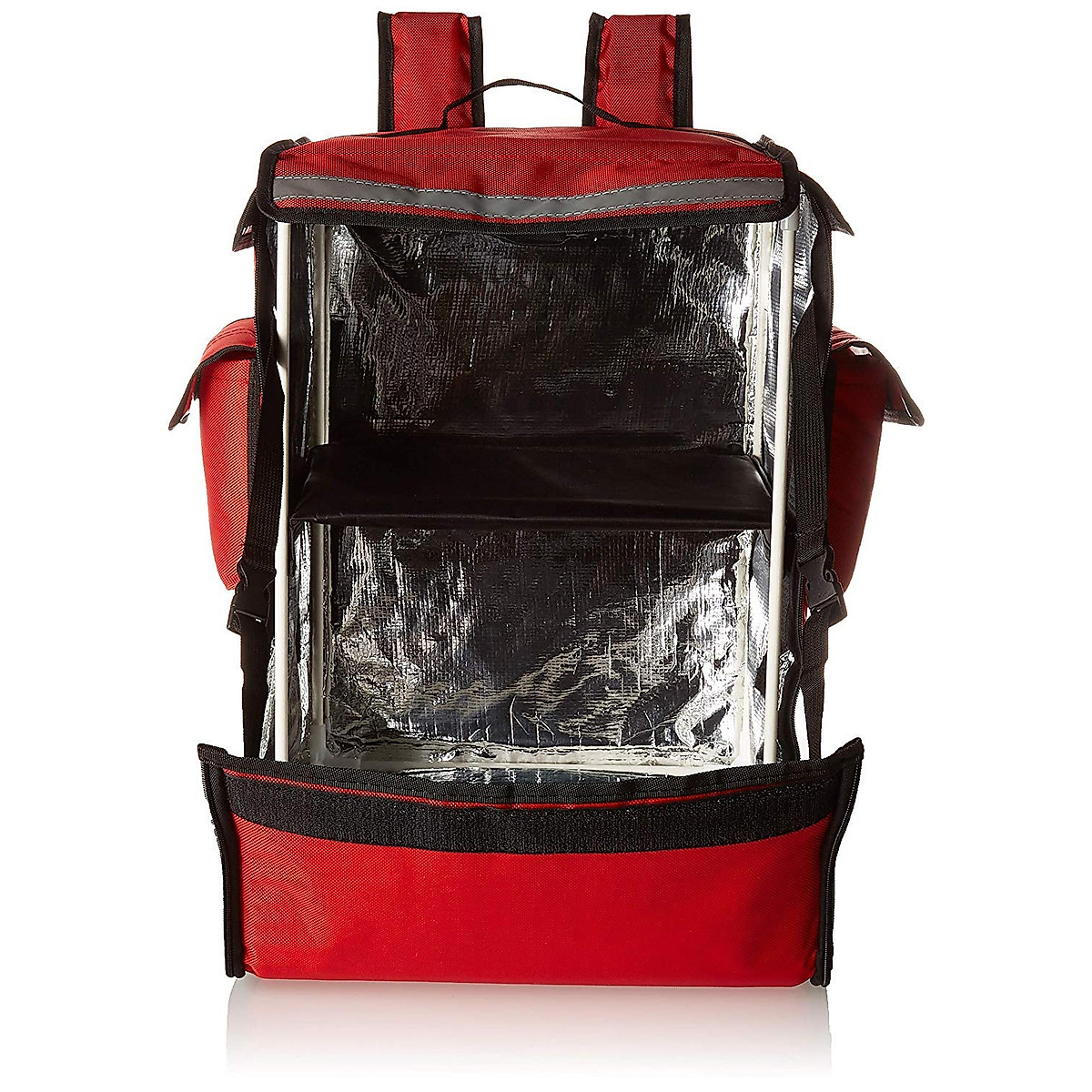 Food Delivery Backpack 14" L x 10" W x 19" H, Delivery Bag, Thermal Backpack,Heat Insulated Backpack, 2-Way Zipper (Red)