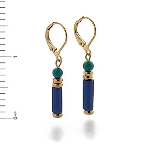 Egyptian Lapis and Turquoise Earrings