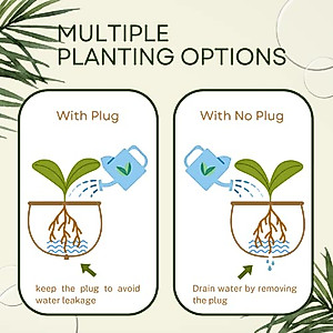 United World Creations Disco Ball Hanging Planter | Retro Decor Planter with Wood Stand, Chain and Macrame Plant Hanger | Large 8 inch Silver with Drainage Hole