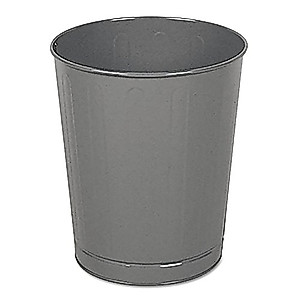 Rubbermaid Commercial WB26GY Fire-Safe Wastebasket, Round, Steel, 6 1/2 gal, Gray