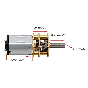 CHANCS N20 DC Gearbox Motor 3V 60RPM Shaft Length 11mm High Torque Speed Reducing Small Motor for DIY Toys