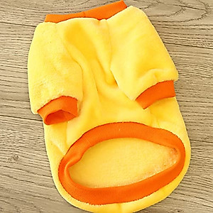 Puppy Dog Clothes Winter Sweater Warm, Flannel Velvet Pet Cat Cute Fruit Fleece Teddy Bichon Pomeranian Small Dog, Ideal Gift for Pet on Christmas (Large, Orange)