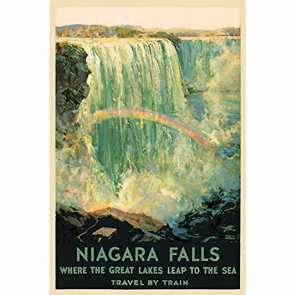 Magnet Niagara Falls Great Lakes Leap to The Sea 1920s Vintage Travel Magnet Vinyl Magnetic Sheet for Lockers, Cars, Signs, Refrigerator 5"