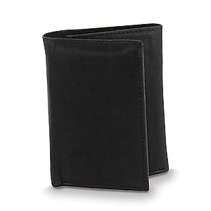 Sonia Jewels Black Leather Trifold Wallet