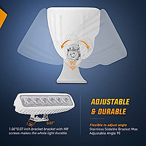 Nilight Marine Led Light Bar 2PCS 18w White 150° Flood Beams Ponton Boat Deck Dock Lights IP67 Waterproof for Night Fishing T-top Stern Yacht Kayak Port Sailboat, 2 Years Warranty