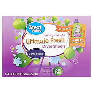 Great Value Blooming Lavender Dryer Sheets, 240 sheets