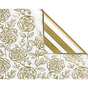 American Greetings Reversible Wedding Wrapping Paper, Bridal Designs (4 Rolls, 120 sq. ft.)