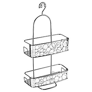 iDesign Rain Bath SHWR Caddy, Standard, Clear/Silver