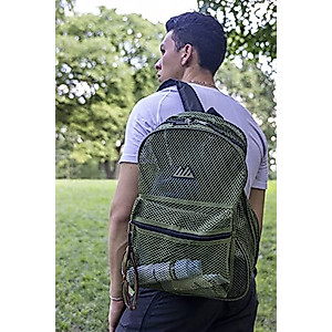 Summit Ridge Mesh Backpacks for Kids, Adults, School, Beach, and Travel, Colorful Transparent Mesh Backpacks with Padded Straps Large