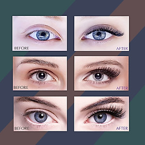 Magnetic Eyelashes with Eyeliner Kit, 10 Pairs Reusable Magnetic Lashes, Upgraded False Lashes Kit with Lash Tweezers Inside & Eyelash Scissors Navy blue