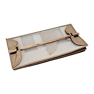 Household Essentials 4 Pocket Wide Organizer with Hangbar, Latte