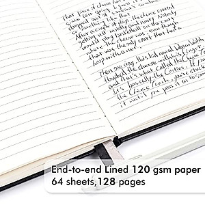 12 Pack Notebooks Journals Bulk with 12 Black Pens, Feela A5 Hardcover Notebook Classic Ruled Journal Set with Pen Holder for School Business Work Travel Writing, 120 GSM, 5.1”x8.3”, Black