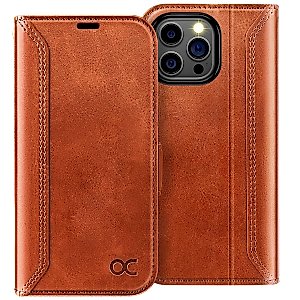 OCASE Compatible with iPhone 15 Pro Wallet Case, PU Leather Flip Folio Case with Card Holders RFID Blocking Kickstand [Shockproof TPU Inner Shell] Phone Cover 6.1 Inch 2023, Retro Brown