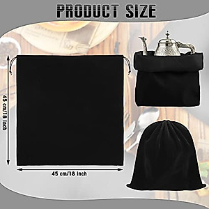 6 Pcs Silver Storage Bags 18 x 18 Inch Anti Tarnish Storage Bag Fabric Cloth Bags for Silver Jewelry Silverware Protection Flatware Silver Plate Tarnish(Black)