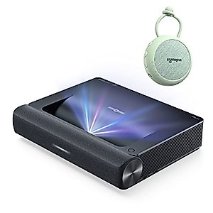Portable Sound Machine, and Ultra Short Throw 4K Laser Projector, Laser TV with HDR 10, 150 inches Display, Integrated 50W Speakers, MEMC, Smart Home Theater