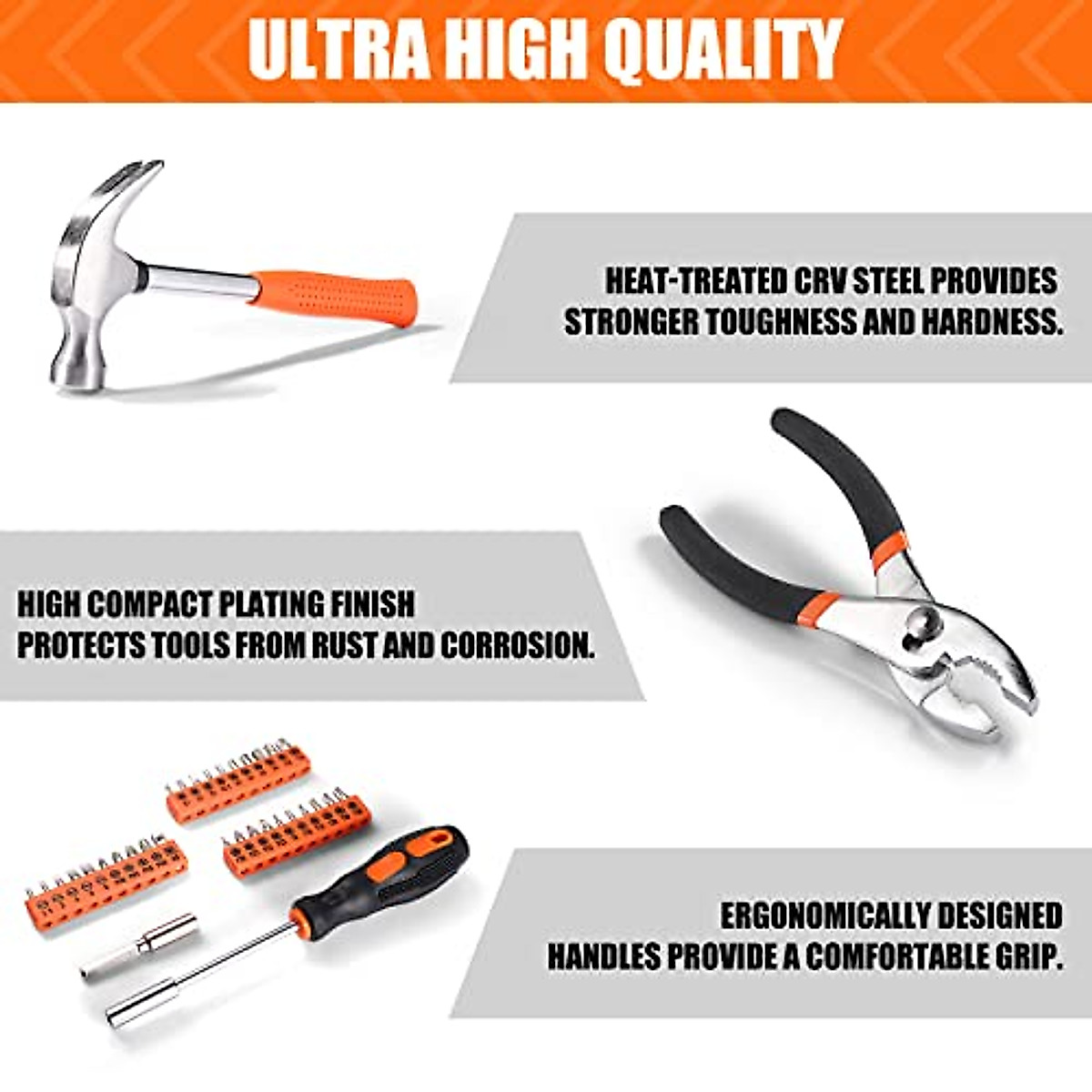 ENGiNDOT Home Tool Kit, 57-Piece Basic Tool kit with Storage Case for Household Repair, Home Improvement and DIY Project