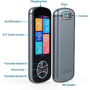 Language Translator Device Portable Real-time Voice Translation in 127 Different Languages and Accents, Support Instant Offline/WiFi/Hotspot Accuracy Image Interpreter Translation