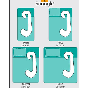 Leachco Snoogle Chic Supreme Pregnancy/Maternity Pillow with 100% Sateen Cotton Cover in Soothing White, 1 Count (Pack of 1)