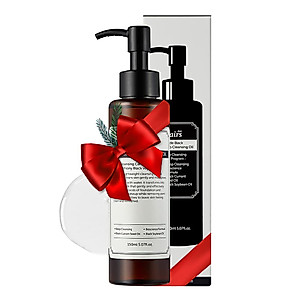 [DearKlairs] Gentle Black Deep Cleansing Oil 5.07 Oz | Composed of natural Vegan Black Bean, Black Sesame, Black Currant Seed oil for gentle, non-irritating cleanser for sensitive skin