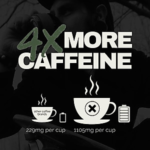 Black Insomnia Extreme Caffeine Coffee - World's Strongest Highly Caffeinated Coffee - Classic Roast Ground - 1lb