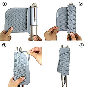 Large Heat Resistant Mat for Curling Irons, Hair Straightener, Flat Irons and Hair Styling Tools 11" x 7.5", Grey