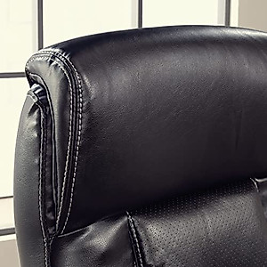 Sauder Gruga Leather Managers Chair, Black finish