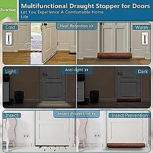 Anze Door Draft Stopper for Bottom of Door 36 inch Weighted Triangle Under Door Cold Air Stoppers Weather Stripping Wind Noise Blocker Door Sweeps, Brown