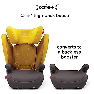 Diono Monterey 4DXT Latch, 2-in-1 High Back Booster Car Seat with Expandable Height, Width, Advanced Side Impact Protection, 8 Years 1 Booster, Yellow Sulphur