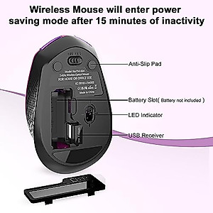 RaceGT Wireless Mouse, 2.4G Silent Cordless Mouse for Laptop, Mouse with 6 Buttons and 3 Adjustable DPI for Computer, Deskbtop, MacBook, PC