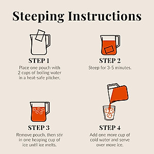 The Republic of Tea – Ginger Peach Black Iced Tea Bags, 8 Large Quart-Sized Iced Tea Pouches, Naturally Caffeinated