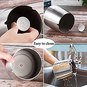 Yangbaga XL Ashtray with Lid for Cigarettes，Windproof/Rainproof Stainless Steel Smokeless Odorless Ash tray for Home Unbreakable Modern Ashtray for Indoor or Outdoor Use,Silver (X-Large)