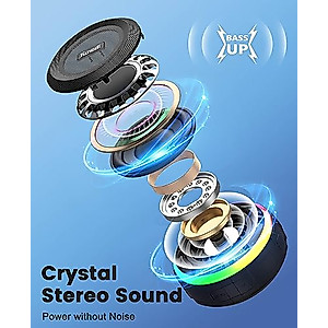 Kunodi Bluetooth Shower Speaker with IPX7 Waterproof, Dynamic Lights, Crisp Clear Sound, True Wireless Stereo, Clip Portable for Pool Beach Boat Kayak Float Golf