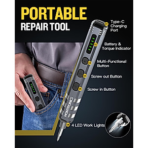 Homtronic Mini Electric Screwdriver Set, 37 in 1 Small Electric Screwdriver Kit Supporting Overload Protection, Precision Electric Screwdriver Cordless Repair Tool for Phone Camera Laptop Watch