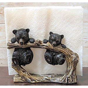 Bear Cubs Hanging on Tree Branch Decorative Napkin Holder (Mail Holder)