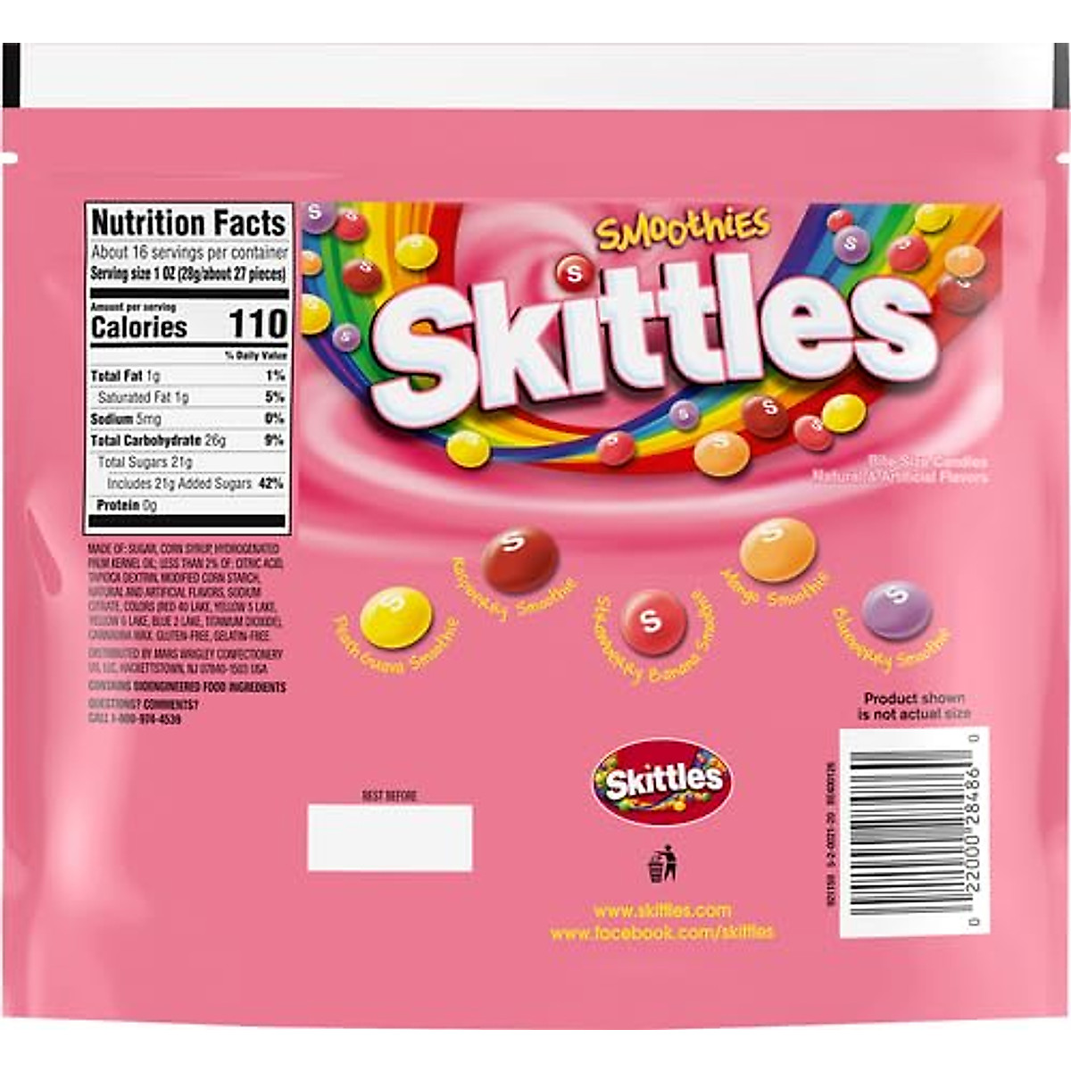 Skittles Smoothies Shareing Size 15.6 Oz