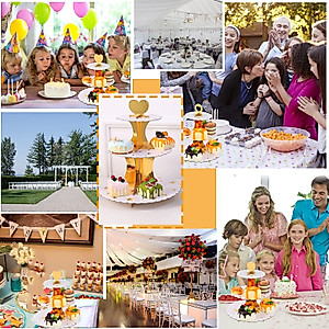 lengenyen 3-Tier Cupcake Stand, Tiered DIY Cupcake Tower Cardboard, Cake Dessert Holder for Birthday,Graduation,Wedding,Anniversary,Floral Tea Party Supplies(White and Gold)