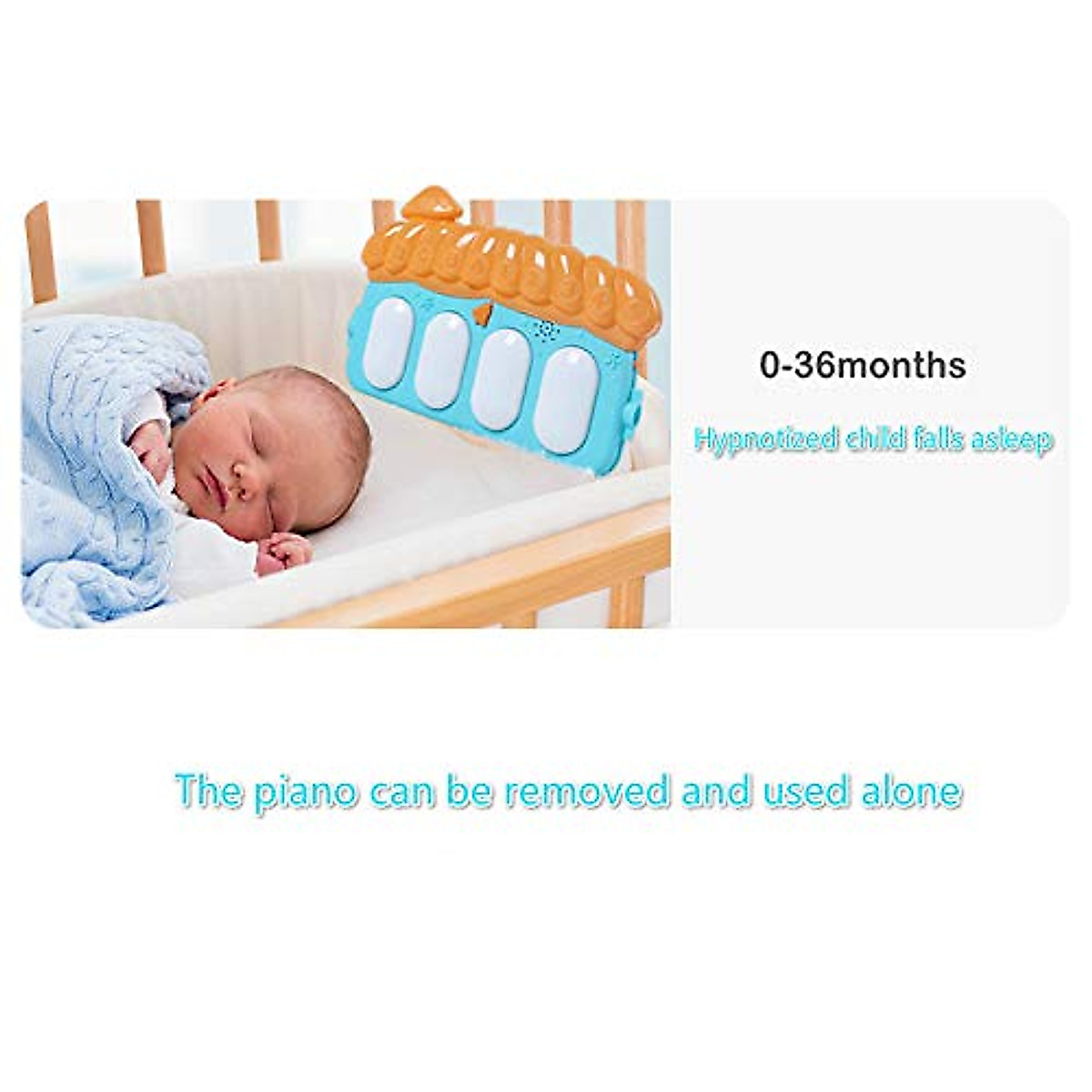 Deerbb Baby Play Mat for Infant with Music and Mirror, Newborn Piano Activity Center Toys Gym Floor Playmat for Boys Girls 3 6 Months