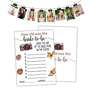 Bridal Shower Games - How Old Was The Bride-To-Be Card Game - Wedding Shower Games - Bachelorette/Engagement Party Supplies Decorations(02)