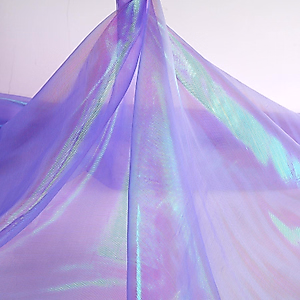 Sheer Iridescent Organza Fabric 58 Inches Wide - 5 Yards Precut - Shinny Wedding Party Decor Fairy Costume Voile Doll Clothes Sewing - Purple