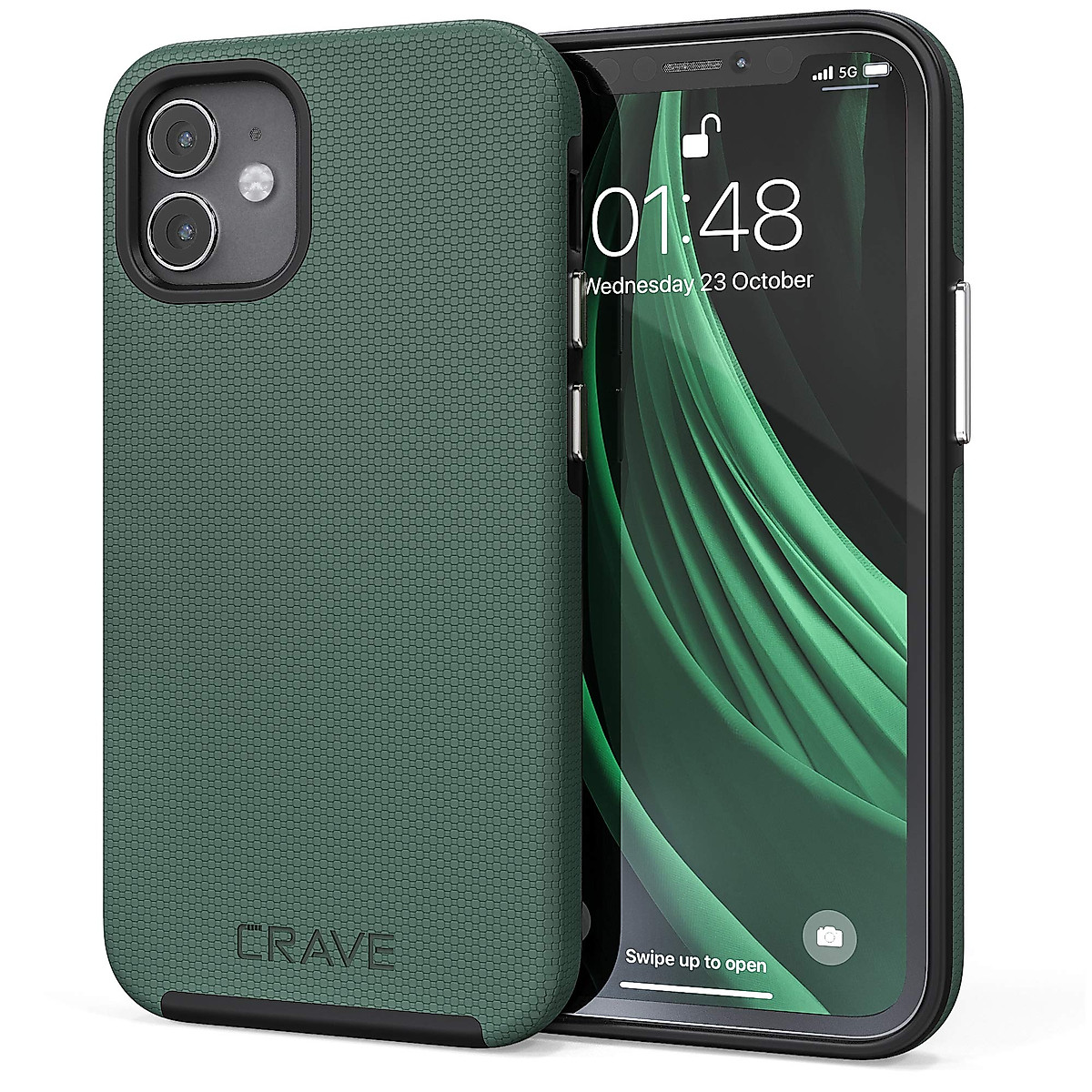 Crave iPhone 12 Mini Case, Dual Guard Protection Series Case for iPhone 12 Mini (5.4 inch) - Forest Green