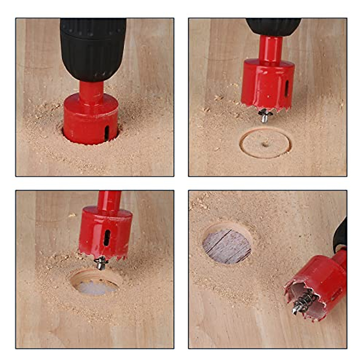 M42 HSS Hole Saw Set, Ankoow 9Pcs 16-38mm Heavy Duty Hole Saw Tooth Cutting Opener Drill Bit for Wood Aluminum Iron Sheet Pipe Plastic